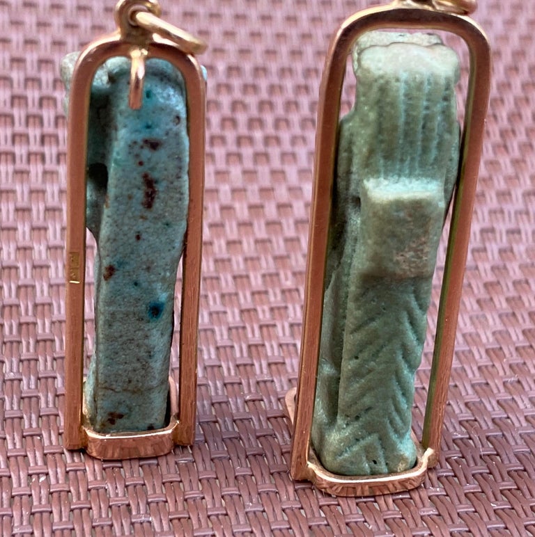 Egyptian goddess Taweret Taueret Carved Charms 14 Karat Yellow Gold For ...