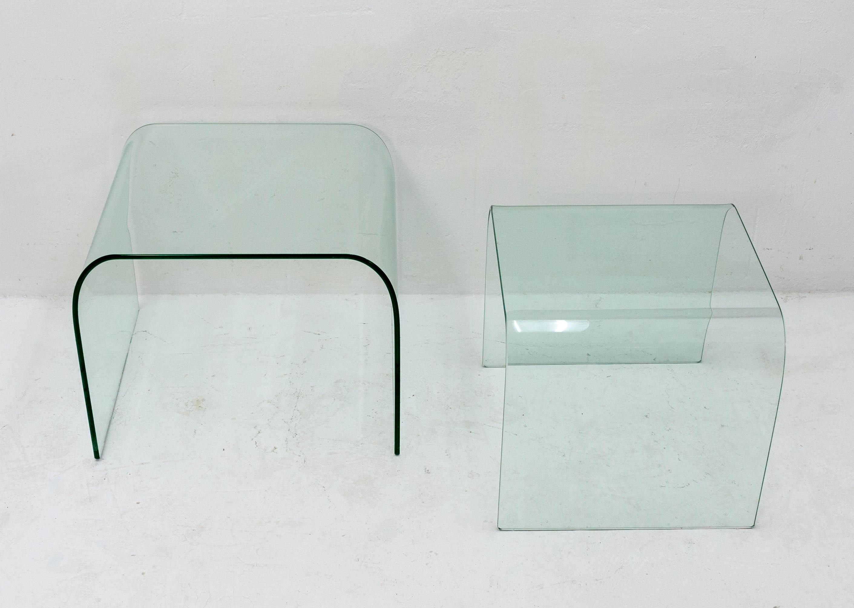 Two FIAM Design Glass Side Tables For Sale at 1stDibs