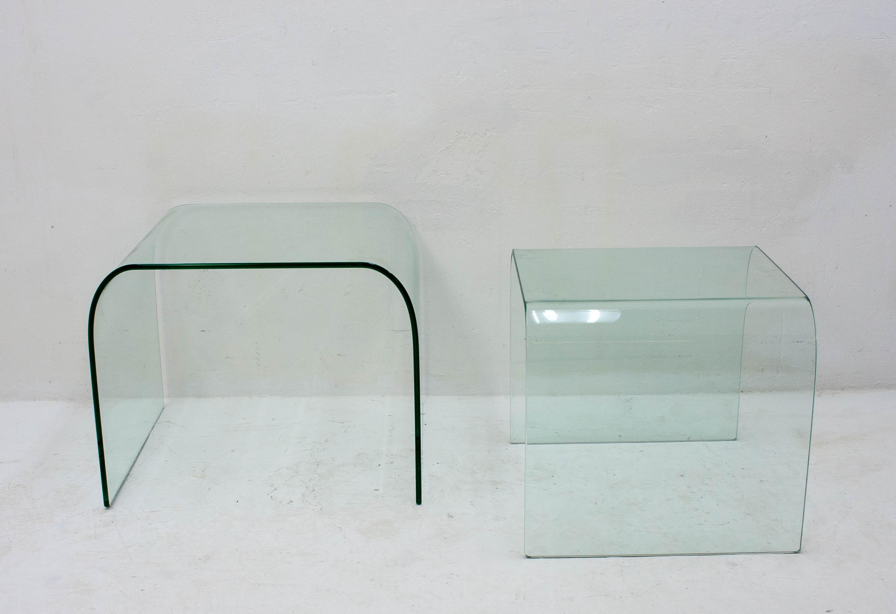 Two FIAM Design Glass Side Tables For Sale at 1stDibs