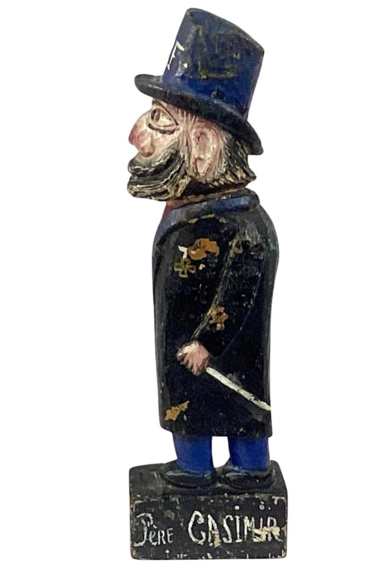 Two French Folk Art Wooden Carnival Knock Down Targets For Sale at 1stDibs