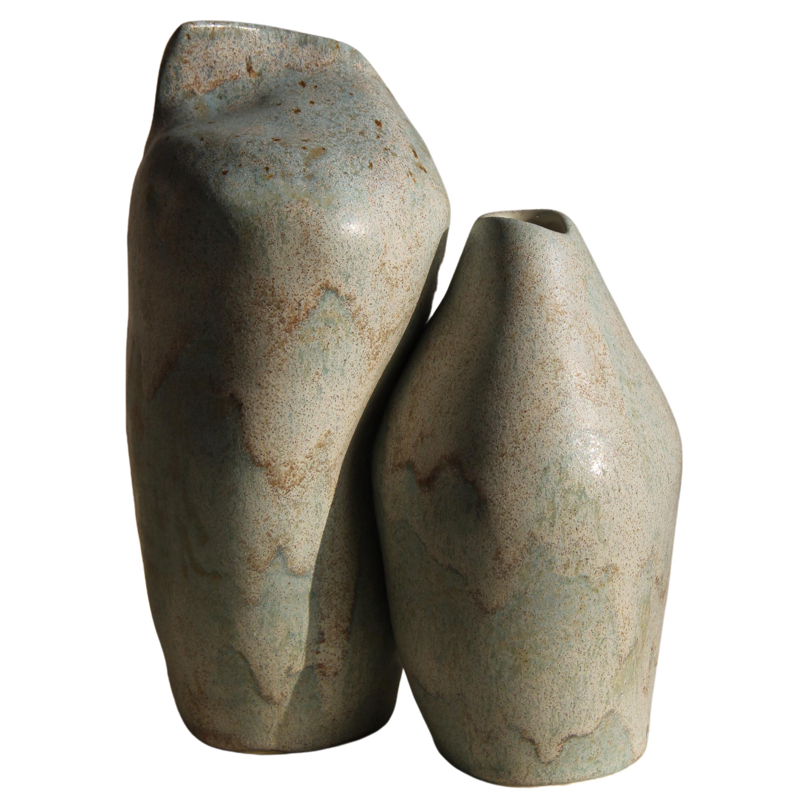 Red Handmade Ceramic Three Lola Paired Vases Italy Contemporary 21st ...