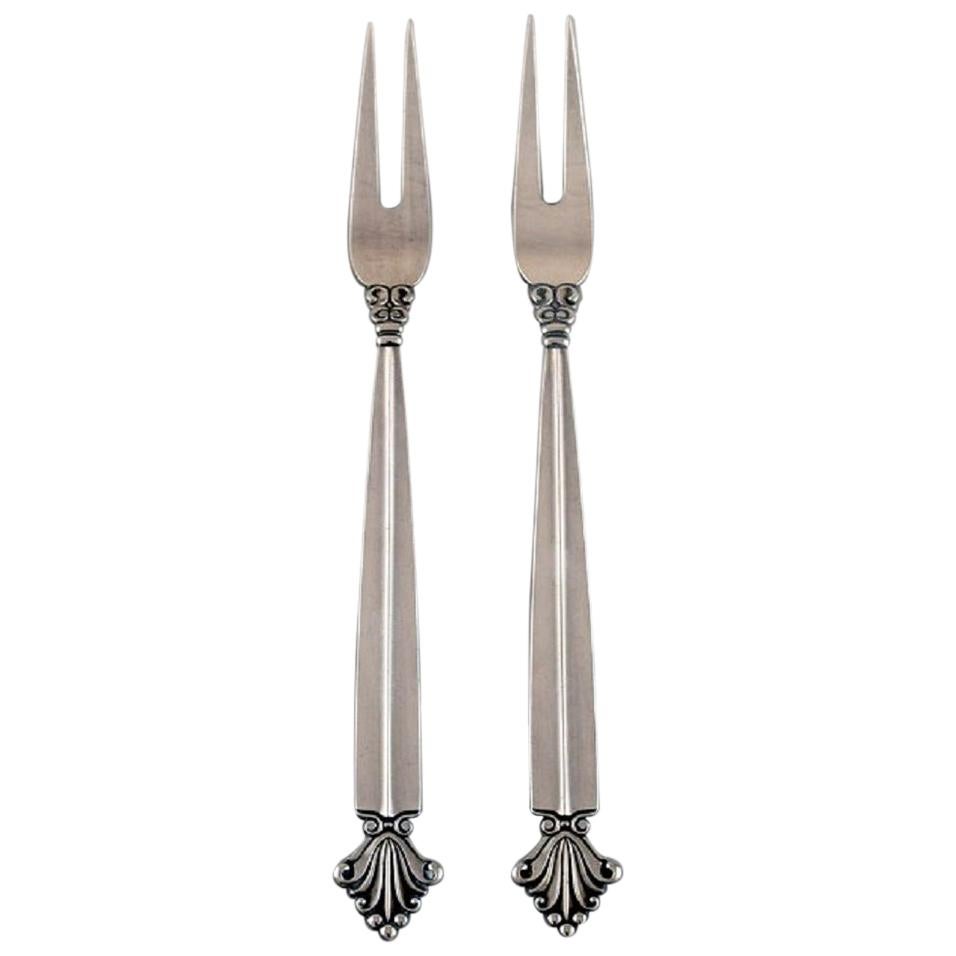 Three Georg Jensen "Continental" Cold Meat Forks in Sterling Silver ...