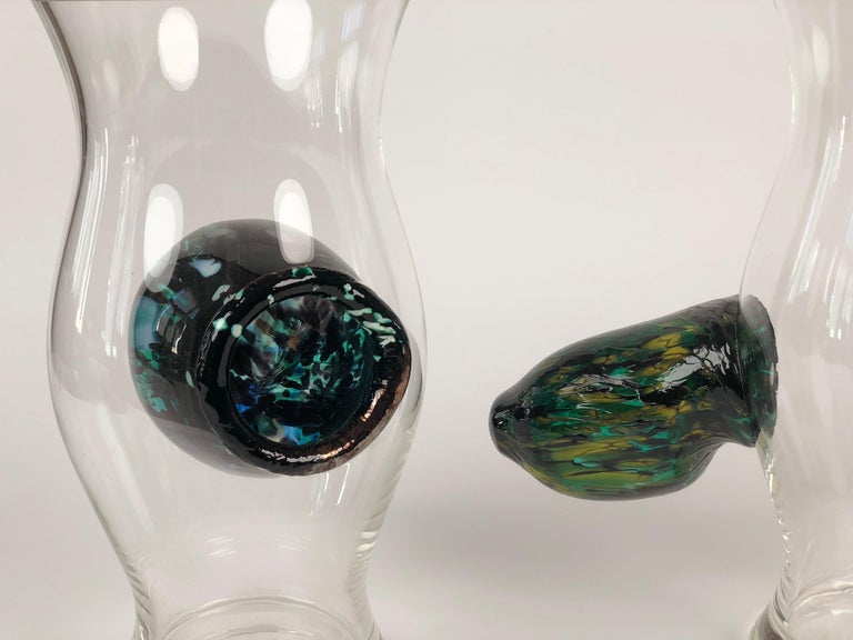 Two Glass Objects from Slovak Glass Designer Patrik Illo, 2000 For Sale ...