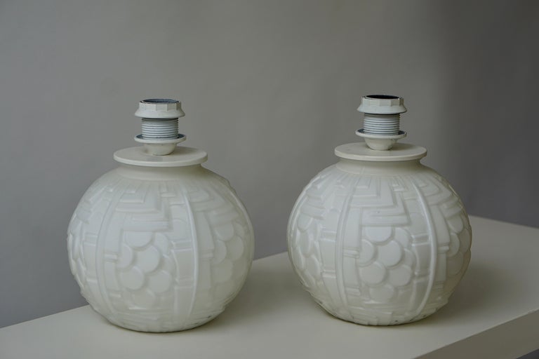 Two Glass Table Lamps For Sale at 1stDibs