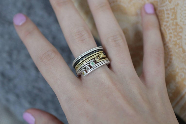 Two Granules Sterling Silver Fashion Ring and More Stacking Designs For ...