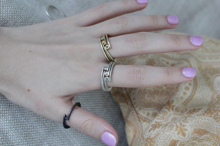 Two Granules Sterling Silver Fashion Ring and More Stacking Designs For ...