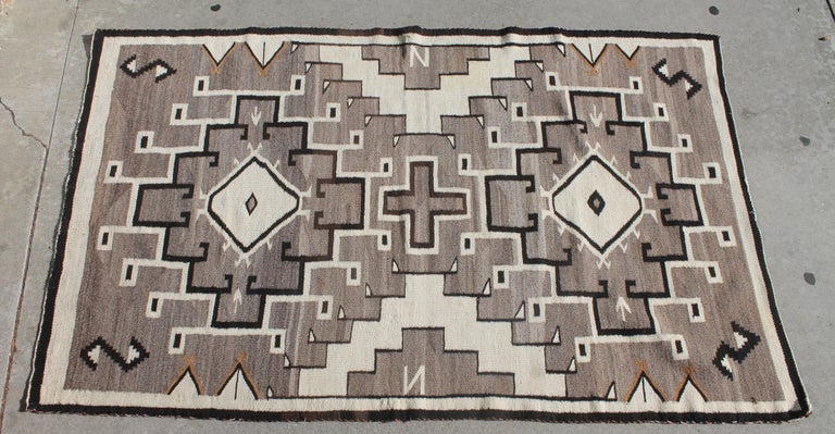Two Grey Hills Navajo Indian Weaving at 1stDibs