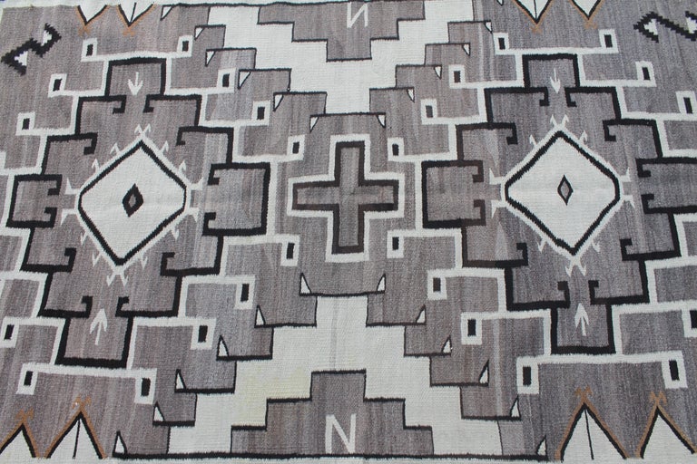 Two Grey Hills Navajo Indian Weaving at 1stDibs
