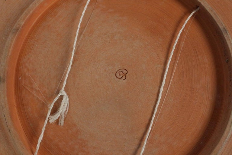 Two Hand Painted Abstract Ceramic Plates by Alan Beitner Signed, Design ...