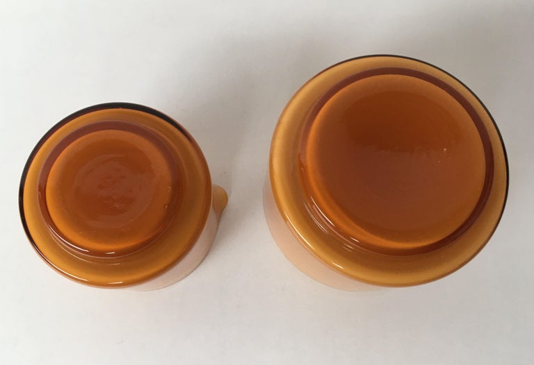 Handblown Cream and Sugar Bowls in Opaline Glass by Michael Bang for ...