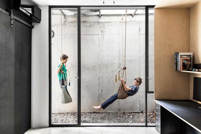 Two Handmade Crochet Black and White Outdoor UV Protected Textile Swing ...