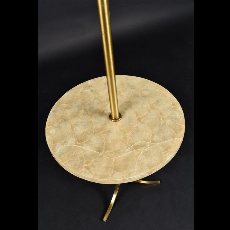 Two-Head Luxury Brass Vintage Floor Lamp with Capiz Shell Table Top For ...