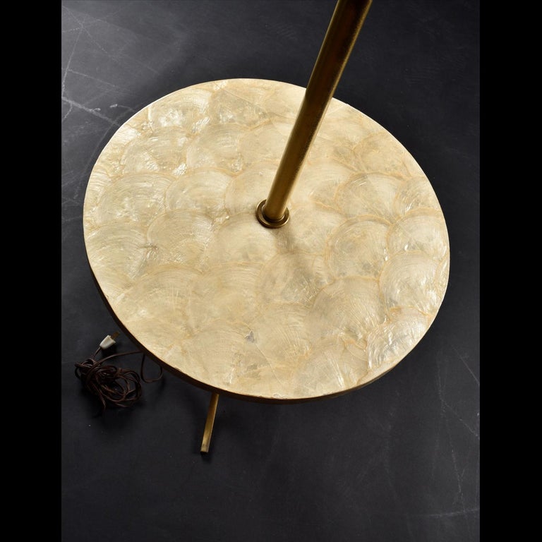 Two-Head Luxury Brass Vintage Floor Lamp with Capiz Shell Table Top For ...