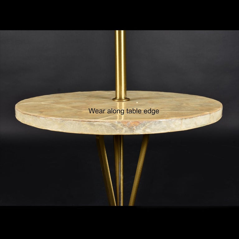 Two-Head Luxury Brass Vintage Floor Lamp with Capiz Shell Table Top For ...