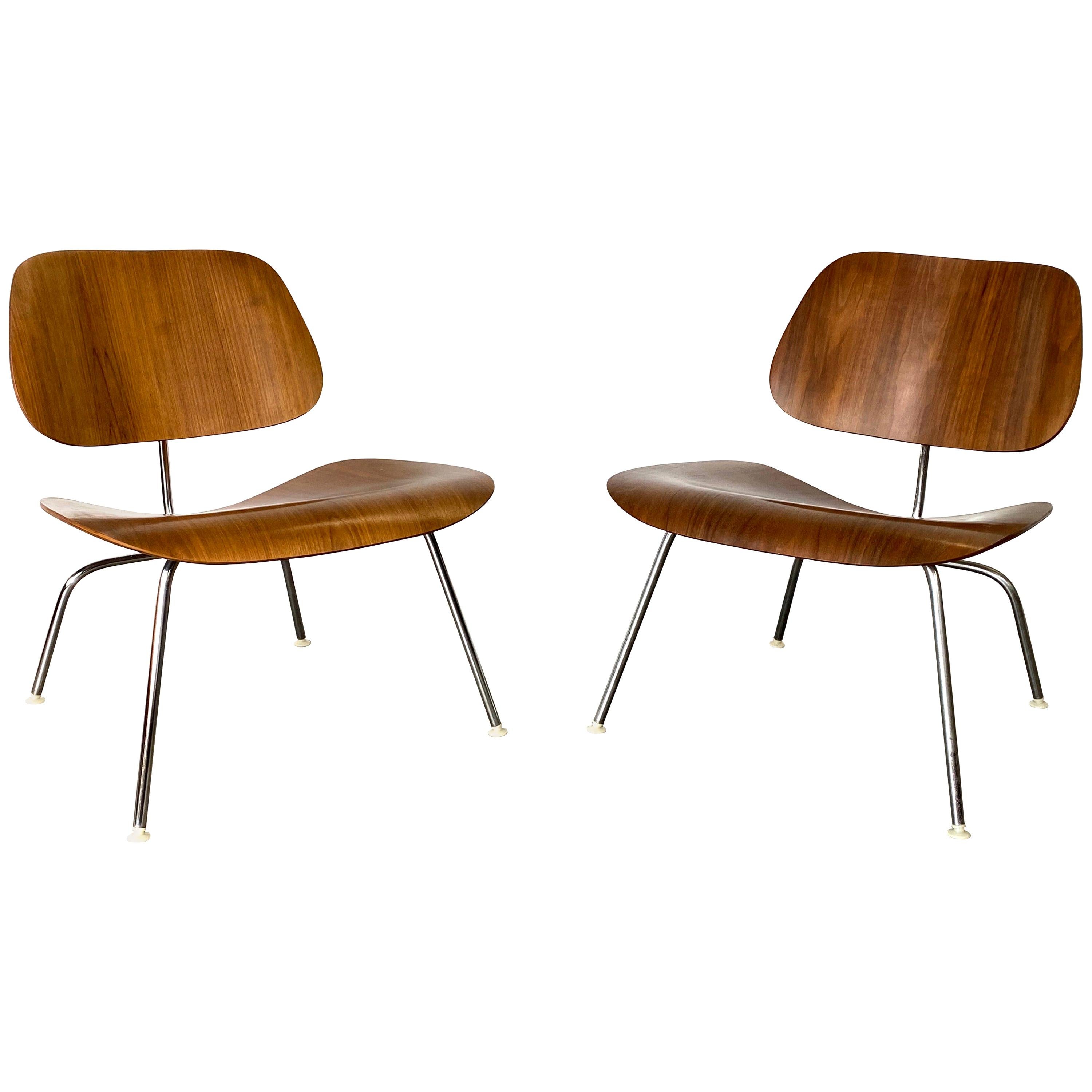 Two Herman Miller Eames LCM Chairs in Walnut at 1stDibs | lcm furniture