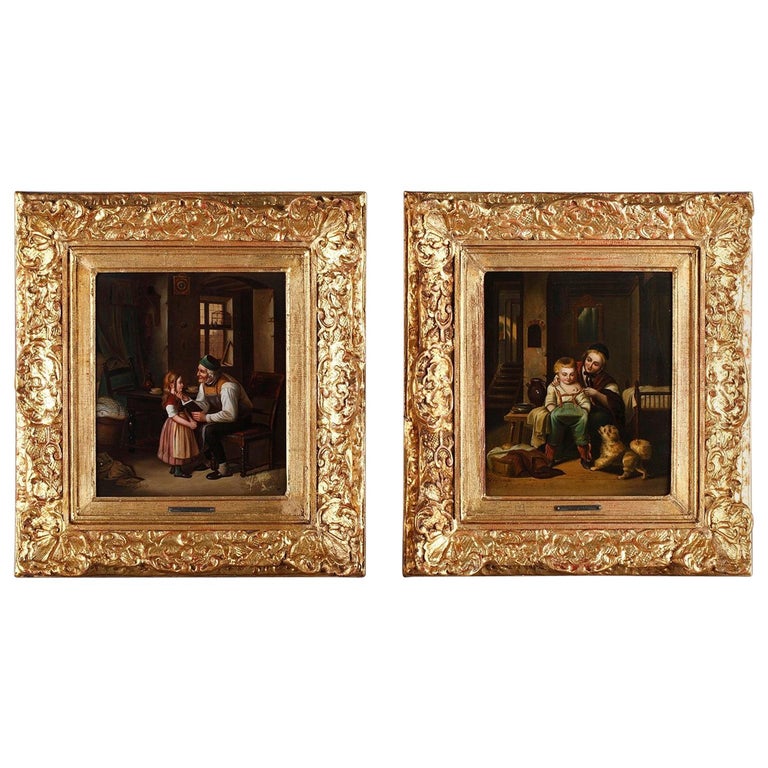 Two Intimist Scenes by Felix Van den Eycken 'Belgian, 19th Century' at ...