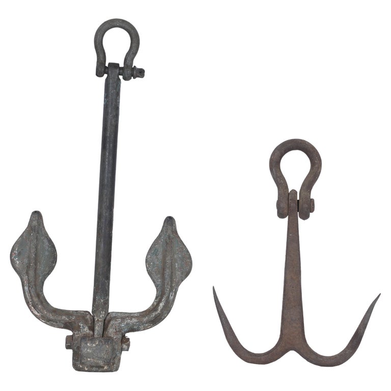 Two Iron Anchors as Wall Sculptures, 1950's For Sale at 1stDibs