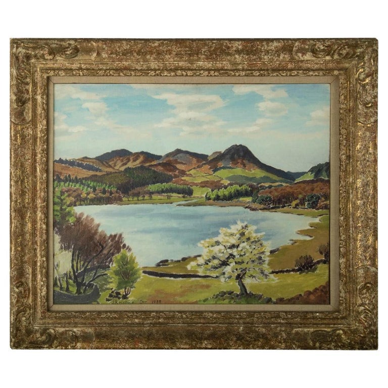 Deux peintures à l'huile sur toile de paysage de J R Wallace Orr, 1938 ...