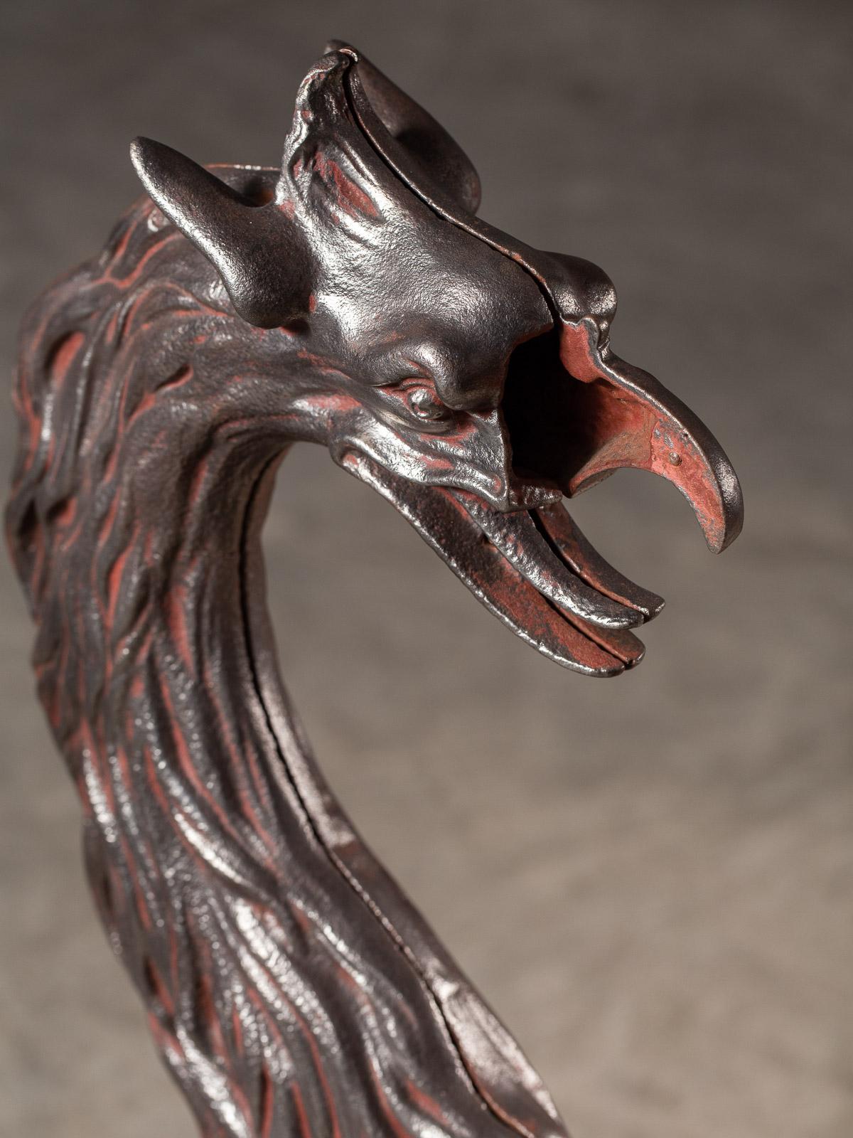Two Large Antique French Cast Iron Phoenix Birds, circa 1880 at 1stDibs
