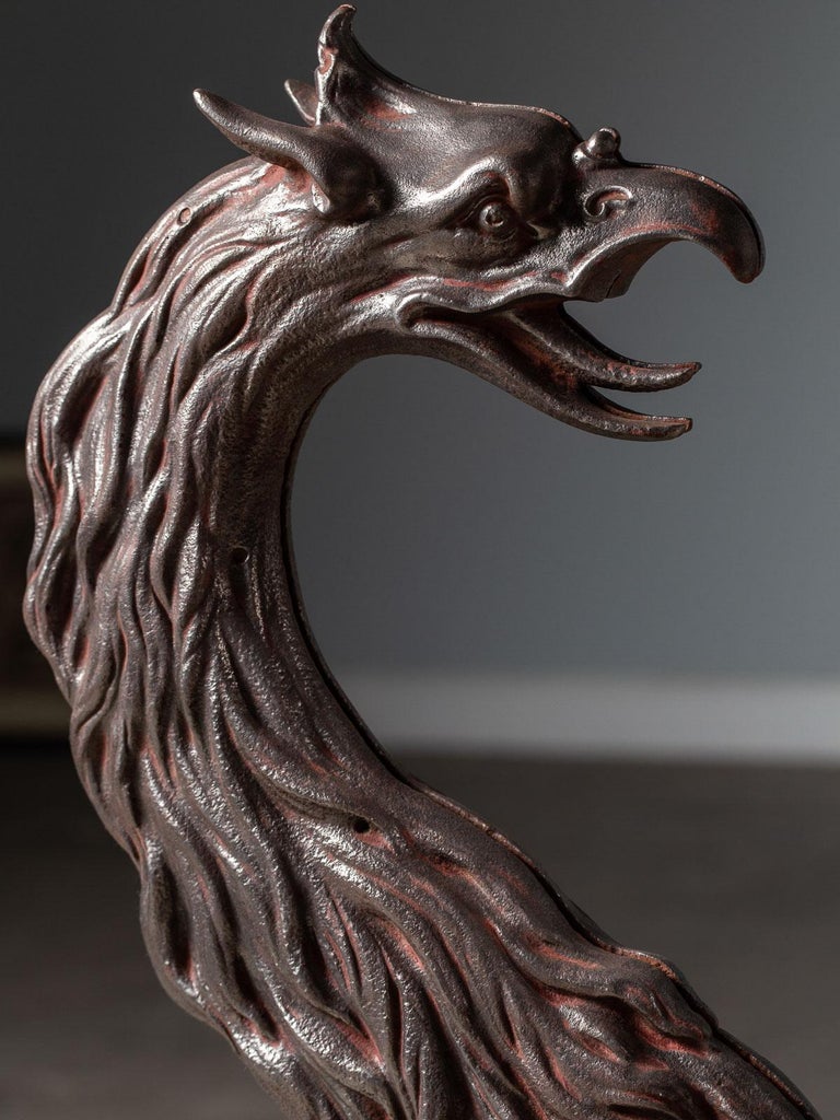 Two Large Antique French Cast Iron Phoenix Birds, circa 1880 at 1stDibs
