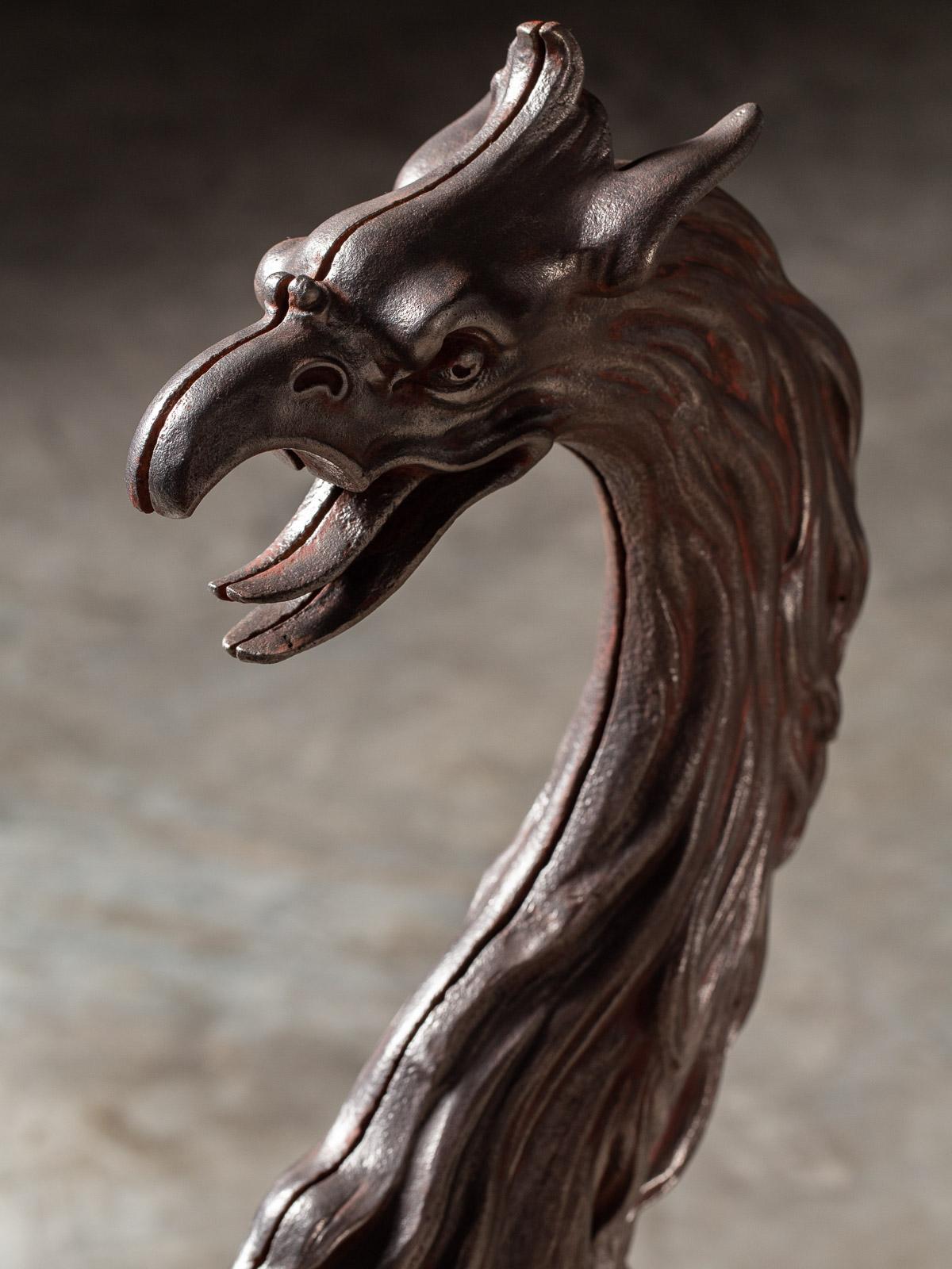 Two Large Antique French Cast Iron Phoenix Birds, circa 1880 at 1stDibs