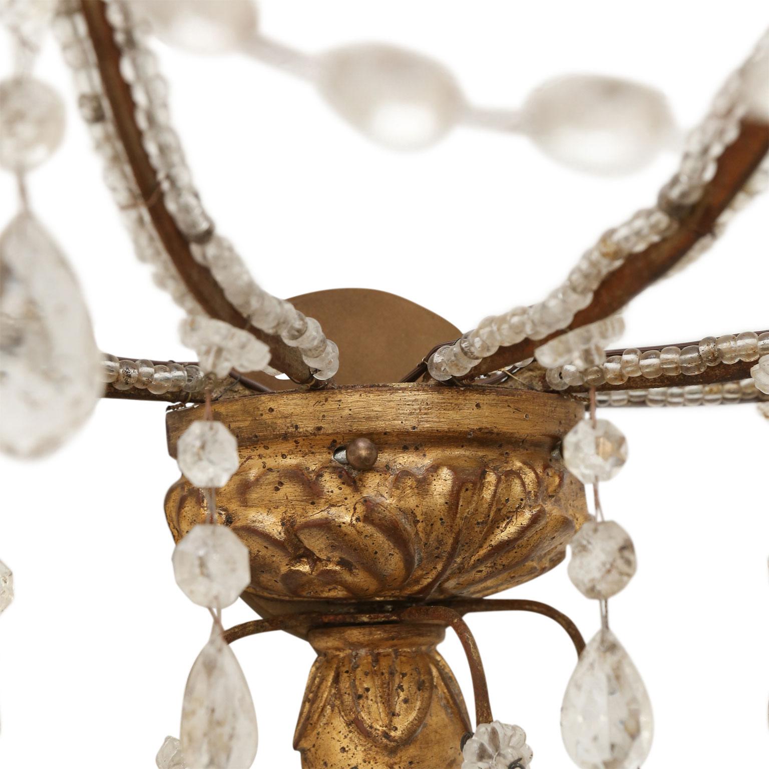 Two Large Beaded Gilt-Iron Sconces at 1stDibs