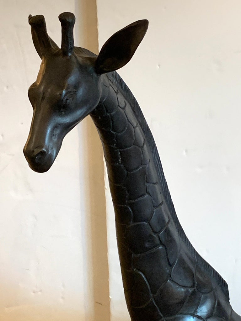 Two Large Bronze Sculptures of Giraffes at 1stDibs