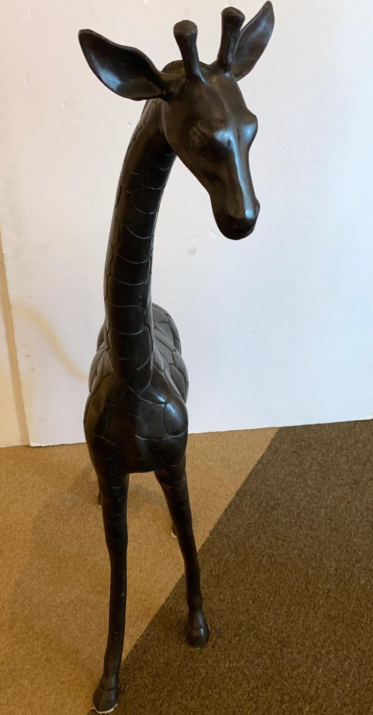 Two Large Bronze Sculptures of Giraffes at 1stDibs