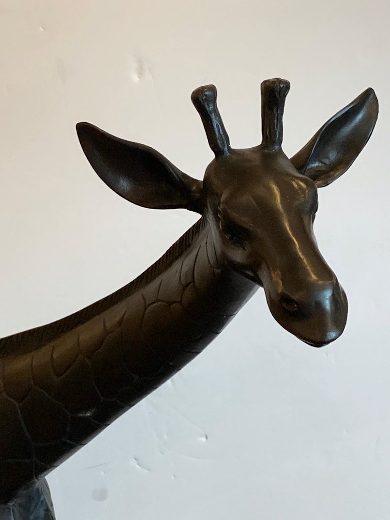 Two Large Bronze Sculptures of Giraffes at 1stDibs