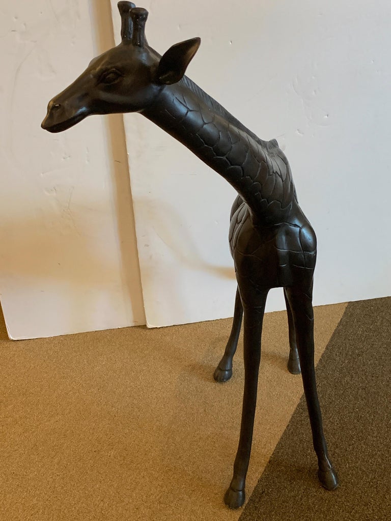 Two Large Bronze Sculptures of Giraffes at 1stDibs
