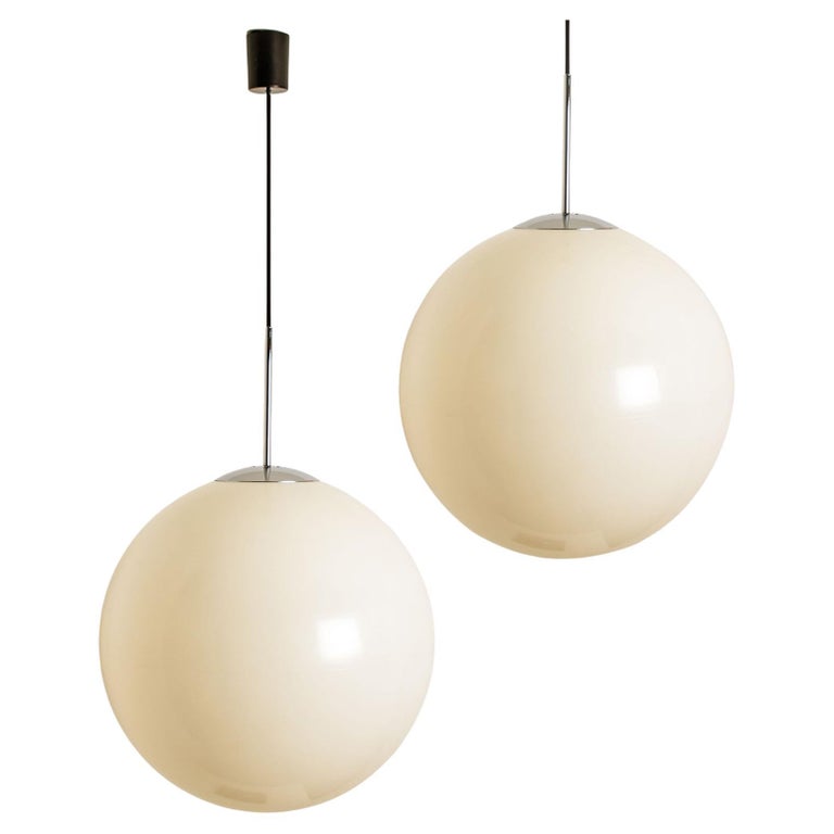 Two Large Philips Vintage Plastic Globe Pendant Light, 1970s For Sale ...