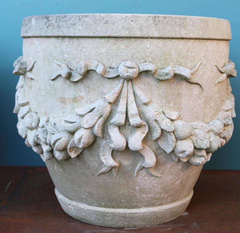 Two Large Reclaimed Limestone Garden Planters at 1stDibs