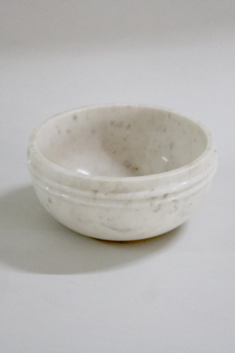 Two Line Bowl in White Marble Handcrafted in India by Stephanie Odegard ...