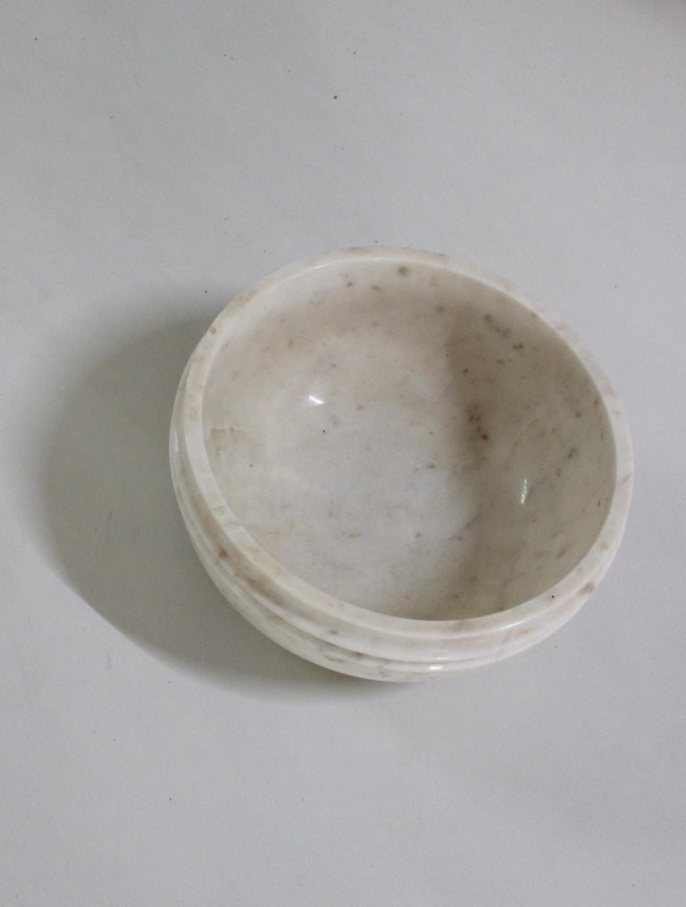 Two Line Bowl in White Marble Handcrafted in India by Stephanie Odegard ...