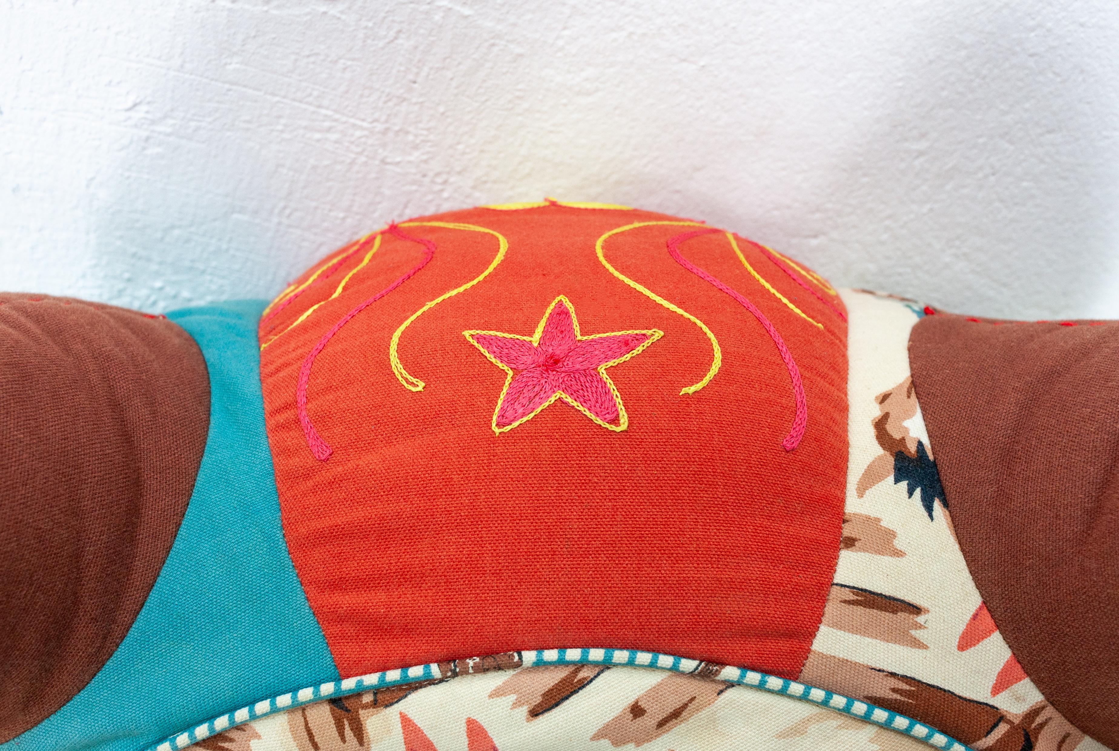 Two Longhorn Western Cushions For Sale at 1stDibs