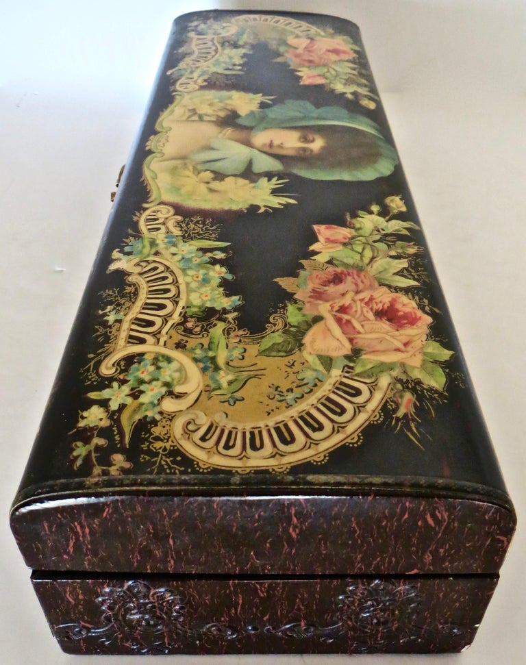 Two Matching Victorian Celluloid Boxes 'Jewelry Box and Glove Box ...