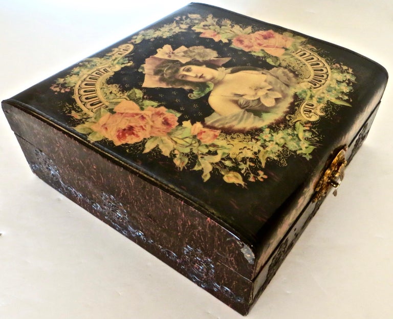 Two Matching Victorian Celluloid Boxes 'Jewelry Box and Glove Box ...