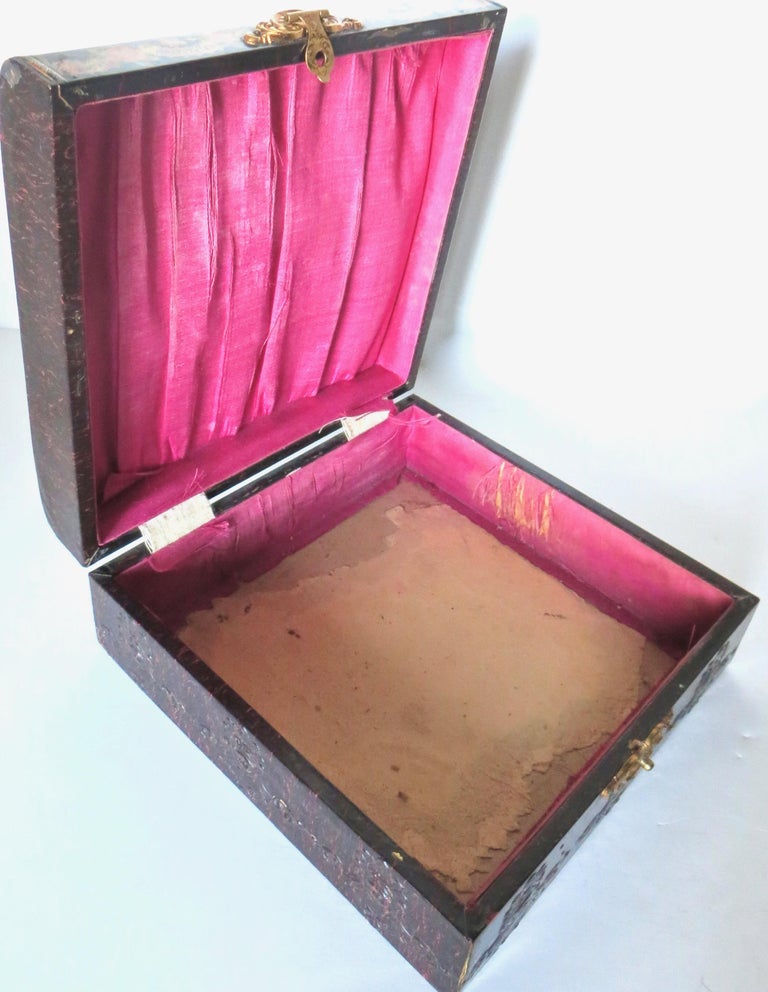 Two Matching Victorian Celluloid Boxes 'Jewelry Box and Glove Box ...