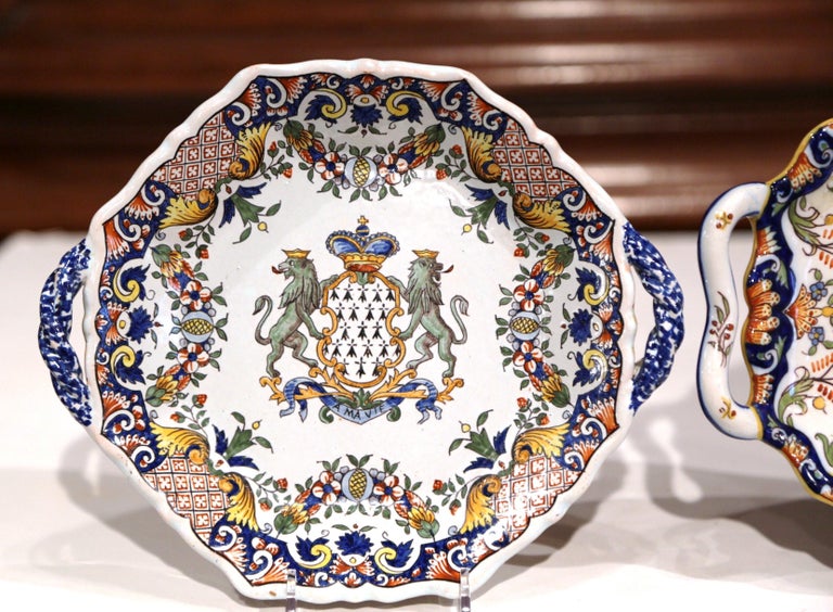 Two Mid-20th Century French Hand Painted Faience Wall Plates from ...