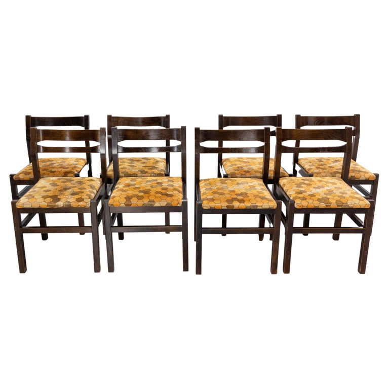 Two Mid-Century French Eight Chairs Upholstered to Recover For Sale at ...