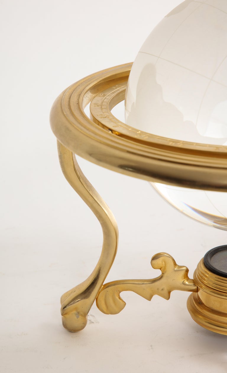 Two Mid-Century Modern French Gilt Bronze Mounted Crystal Models of ...