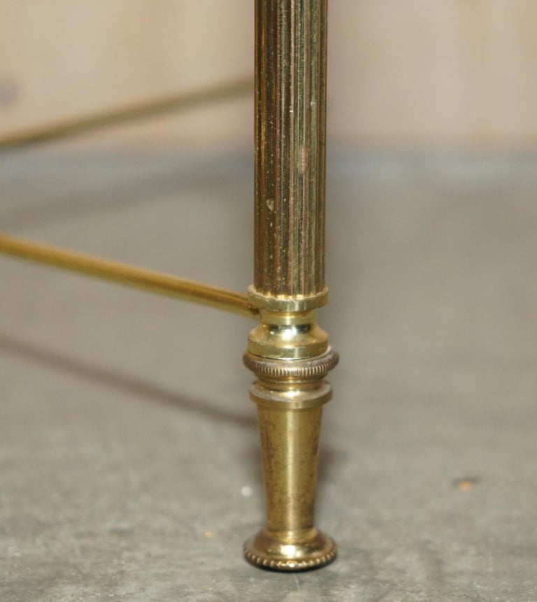 Two Mid-Century Modern Maison Jansen Paris 1950's Glass Brass Side End ...