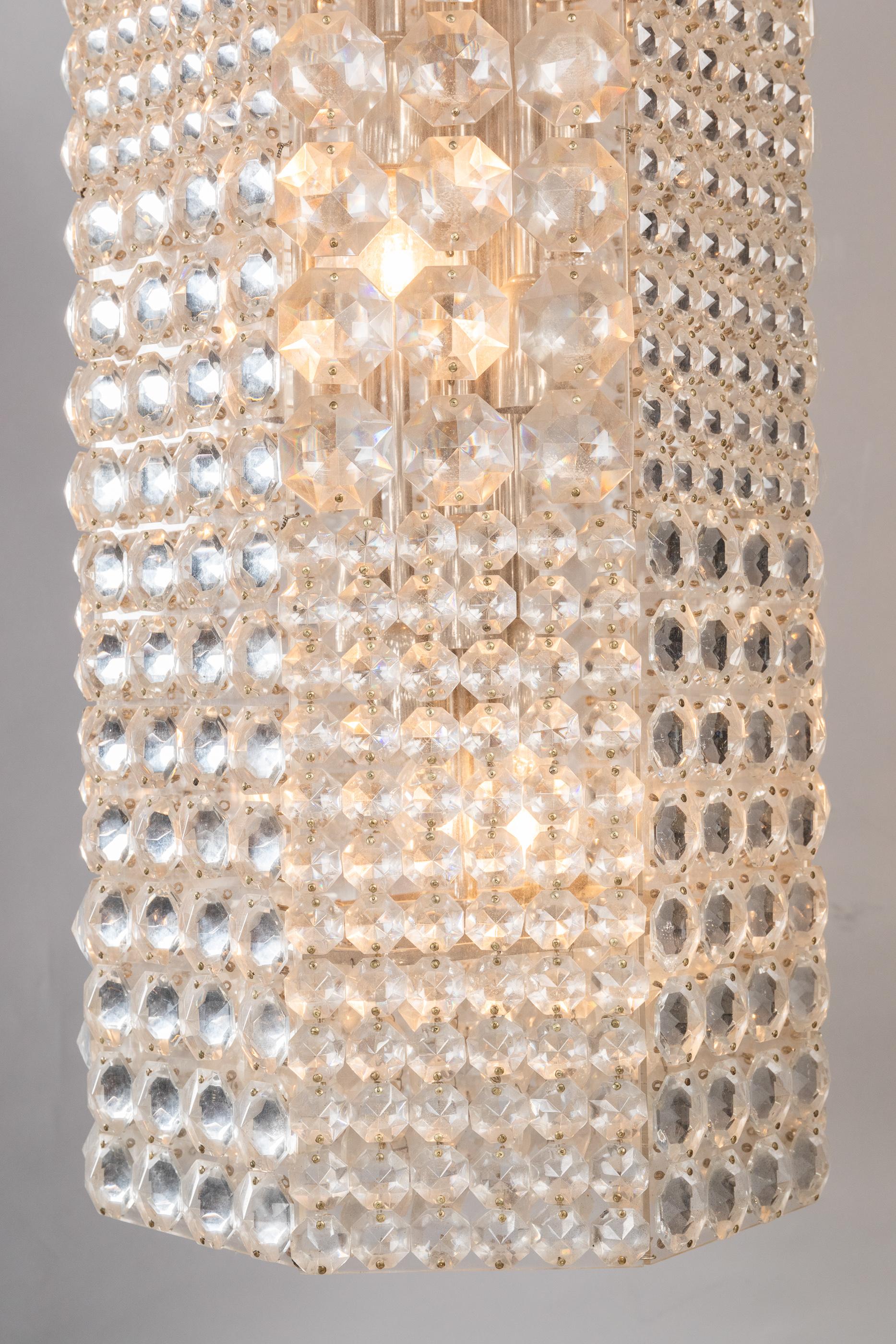 Two Monumental, Lobmeyer, Falling Chandeliers, 1970s at 1stDibs ...