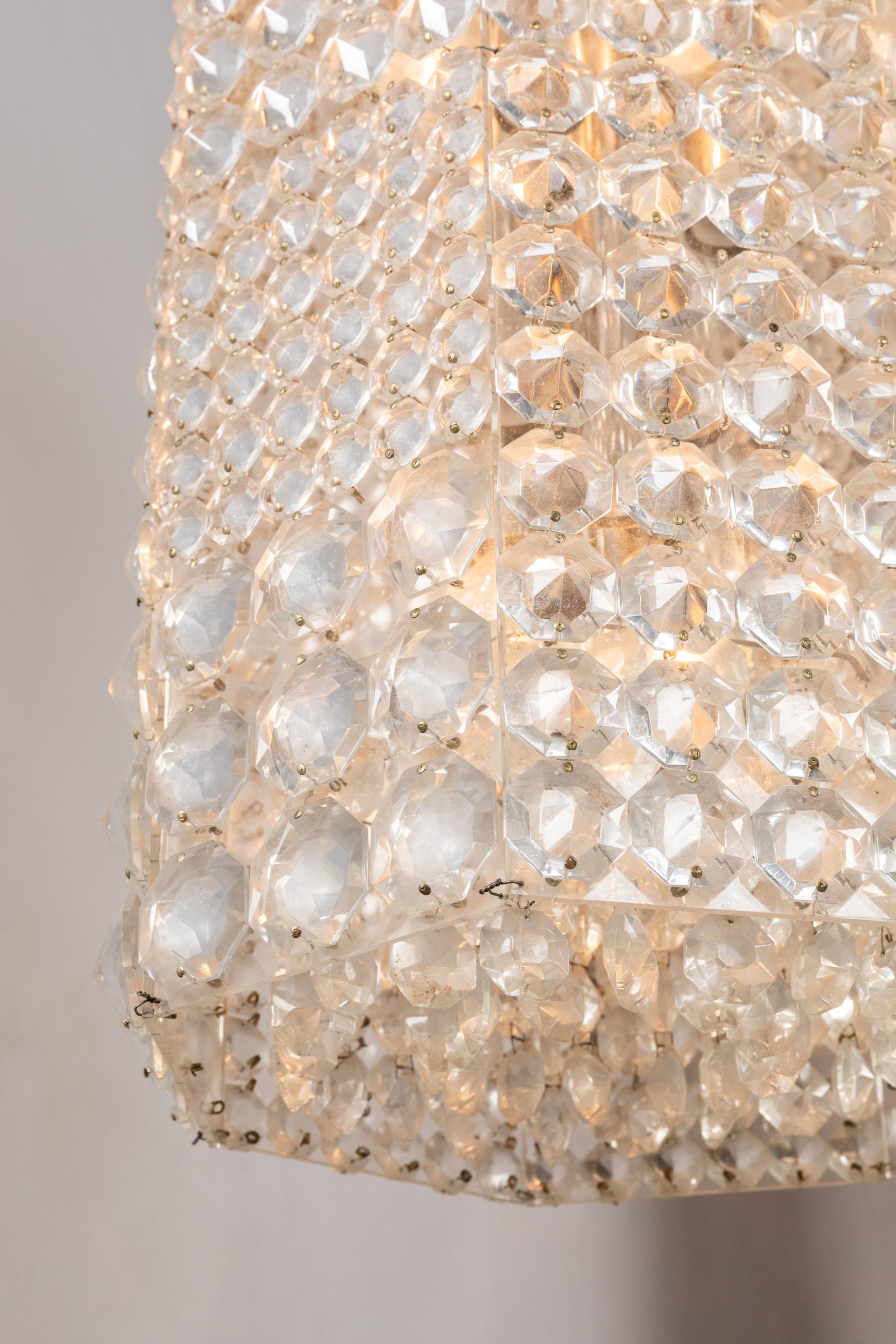 Two Monumental, Lobmeyer, Falling Chandeliers, 1970s at 1stDibs ...