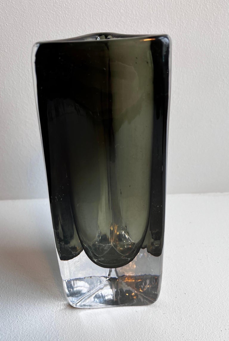 Two Nils Landberg "Sommerso" Glass Vases for Orrefors For Sale at 1stDibs