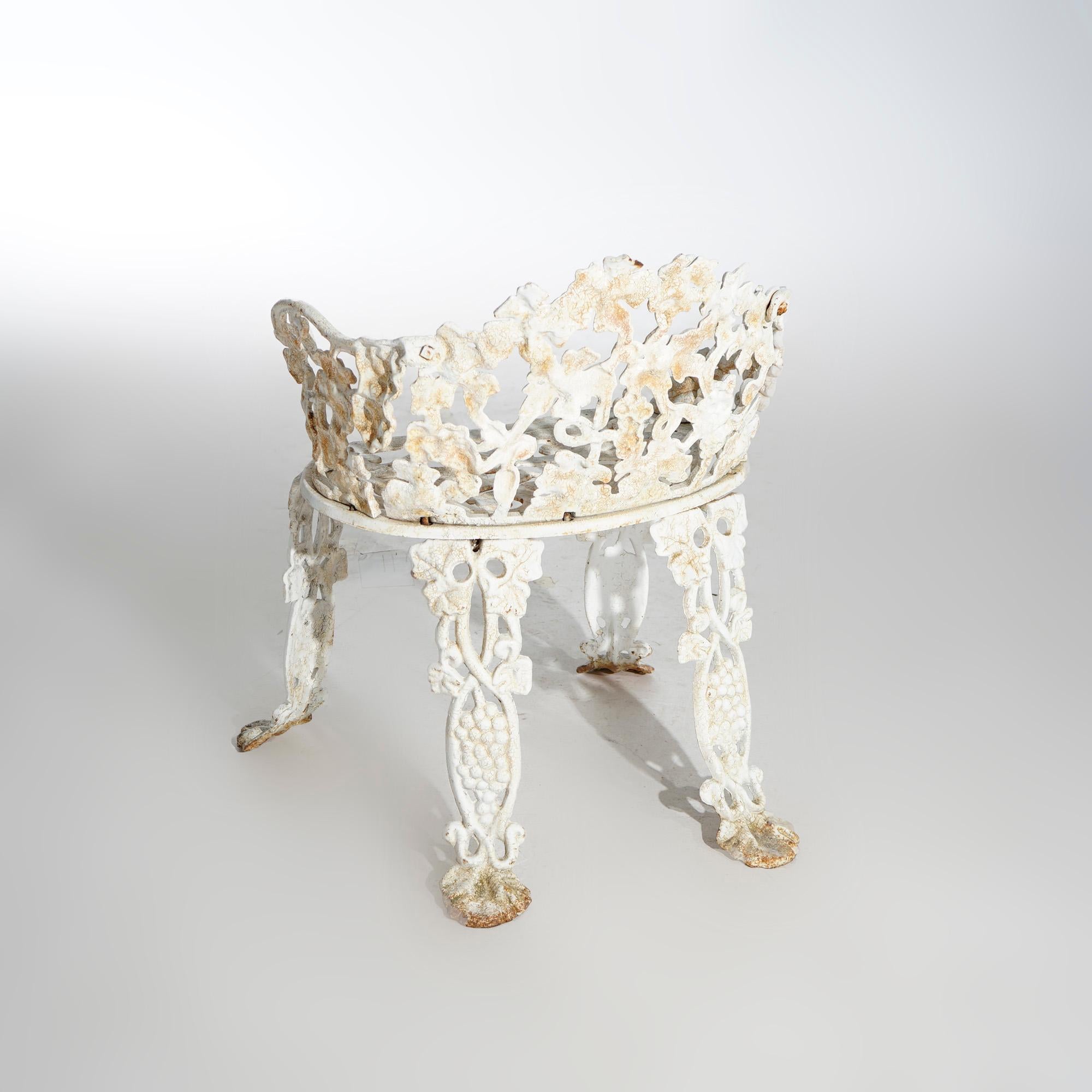 Two Painted Cast Iron Grape and Leaf Garden Chairs 20th C For Sale at ...