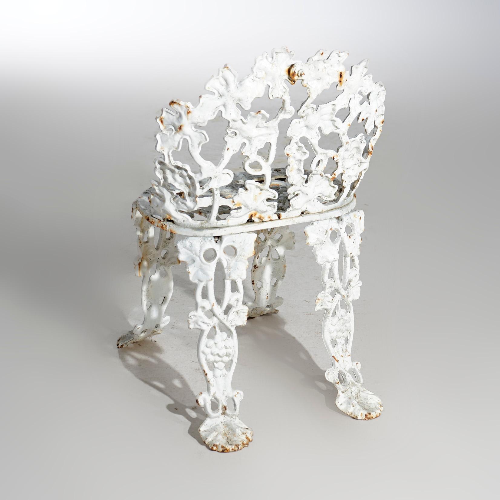 Two Painted Cast Iron Grape and Leaf Garden Chairs 20th C For Sale at ...