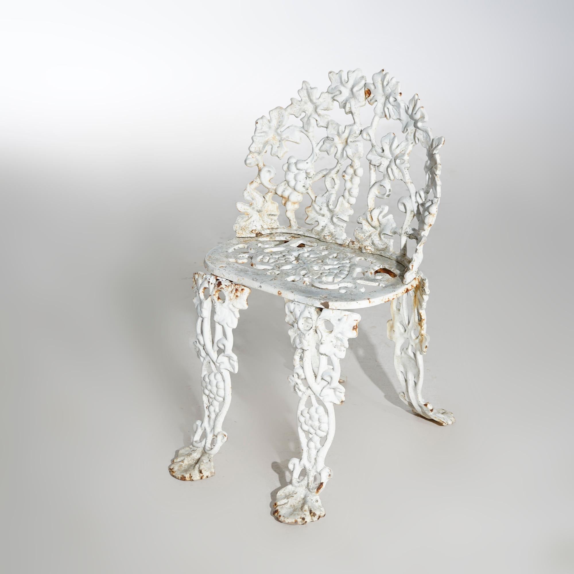 Two Painted Cast Iron Grape and Leaf Garden Chairs 20th C For Sale at ...