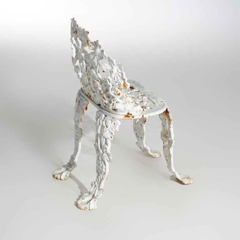 Two Painted Cast Iron Grape and Leaf Garden Chairs 20th C For Sale at ...