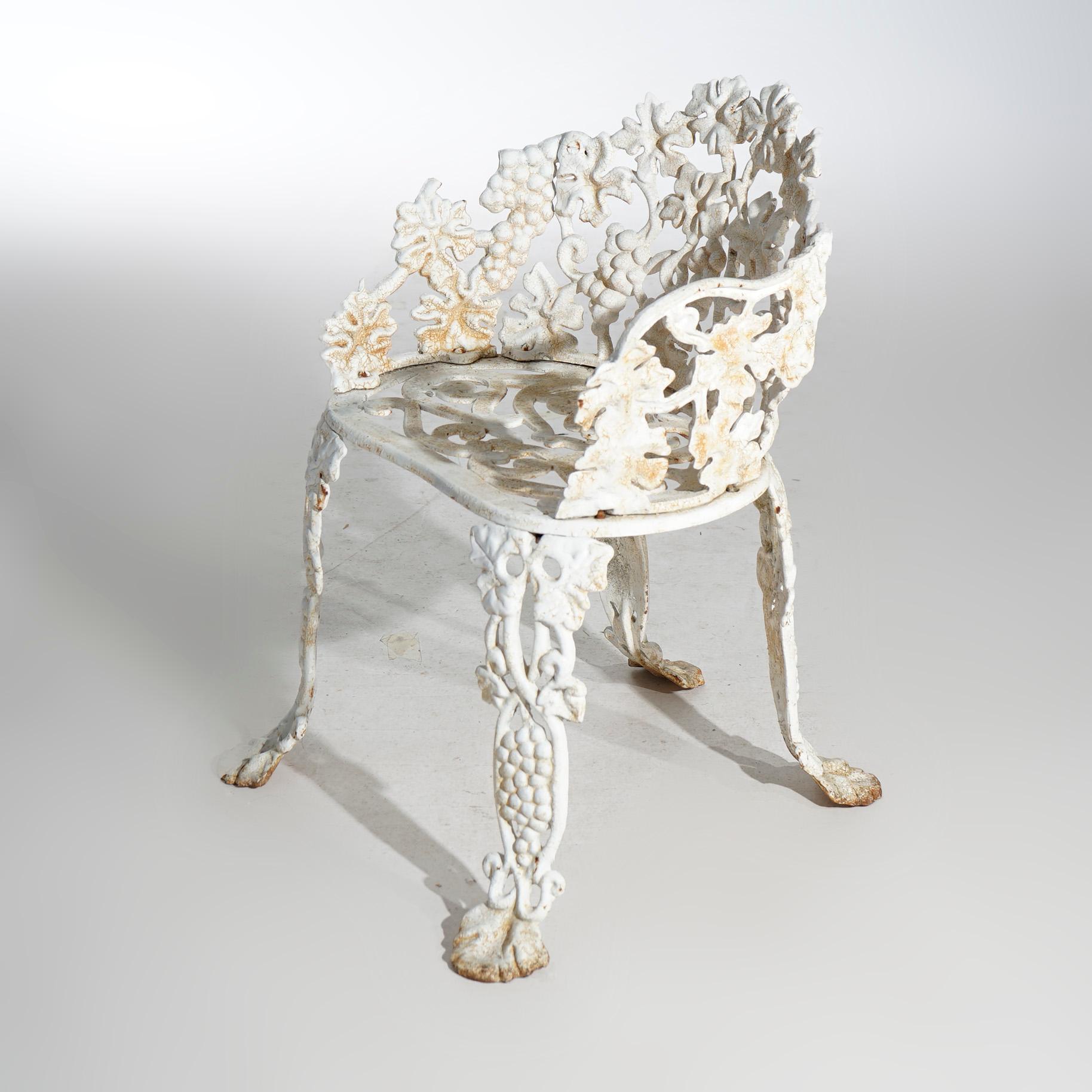 Two Painted Cast Iron Grape and Leaf Garden Chairs 20th C For Sale at ...